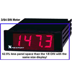 3 1/2 digit process meter. 3/64 DIN panel mount